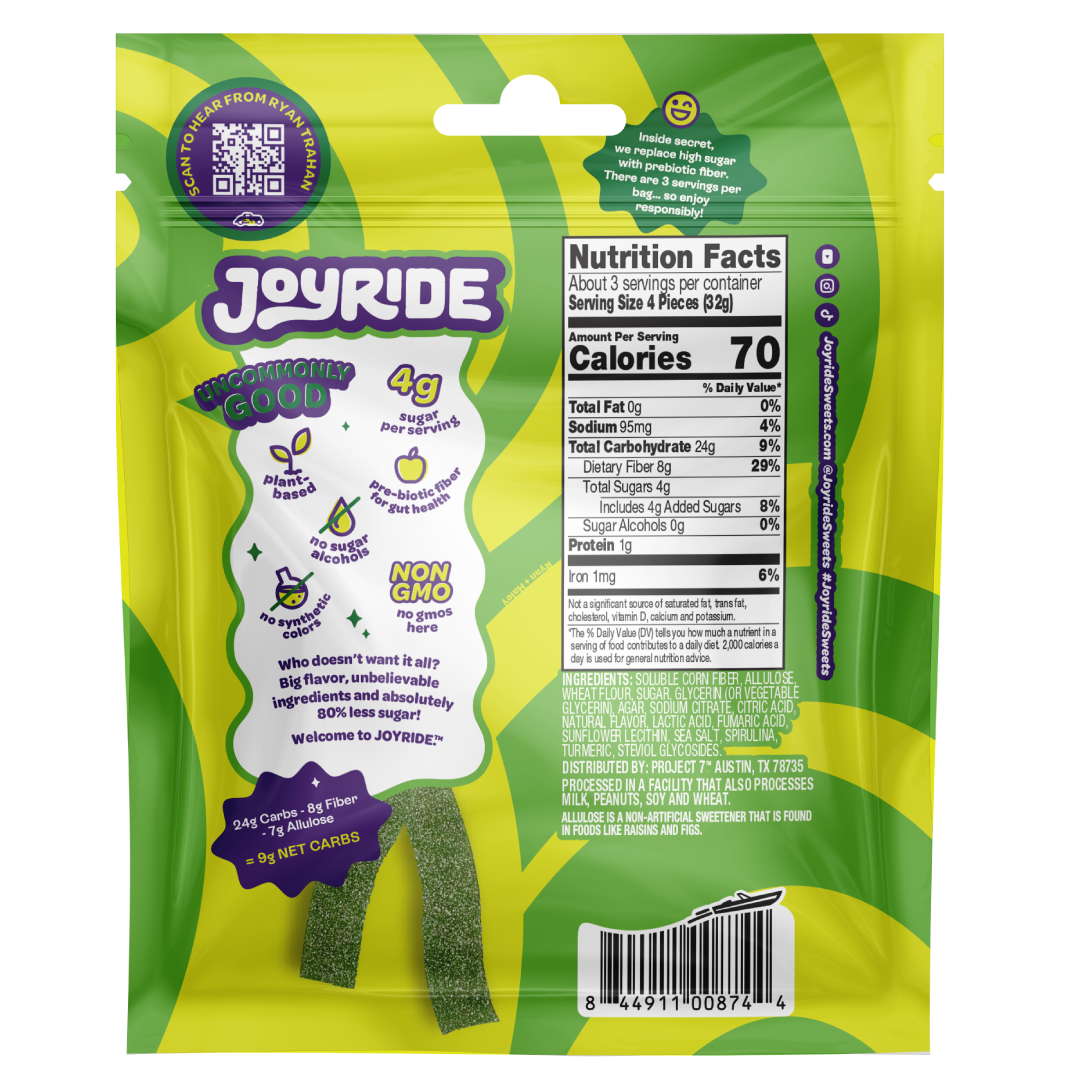 sour green apple strips – JOYRIDE