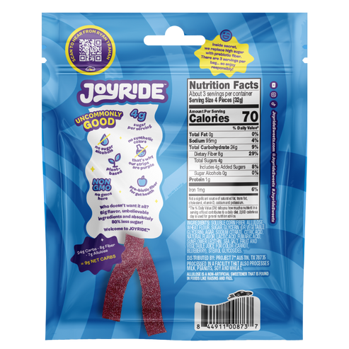 sour blue raspberry strips – JOYRIDE
