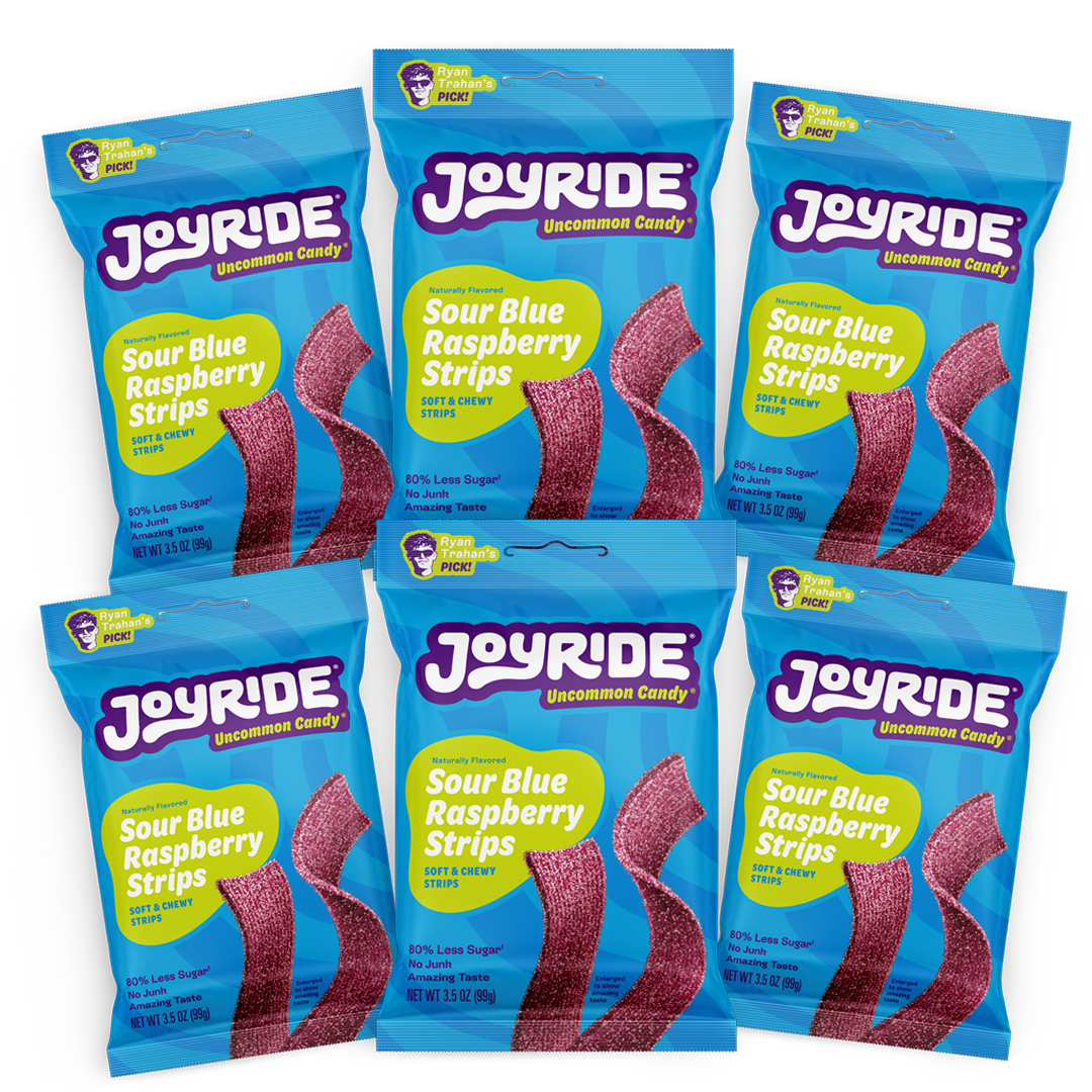 sour blue raspberry strips – JOYRIDE